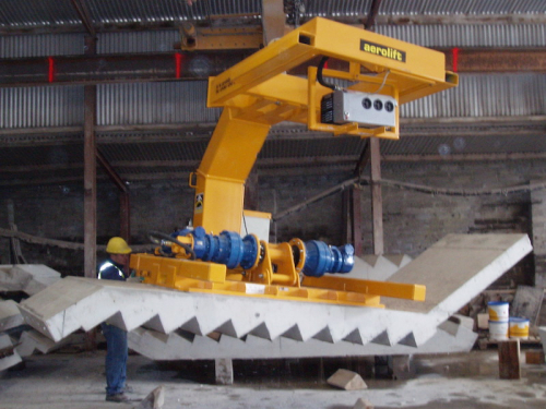 Vacuum manipulators for tilting precast concrete, such as panels ...