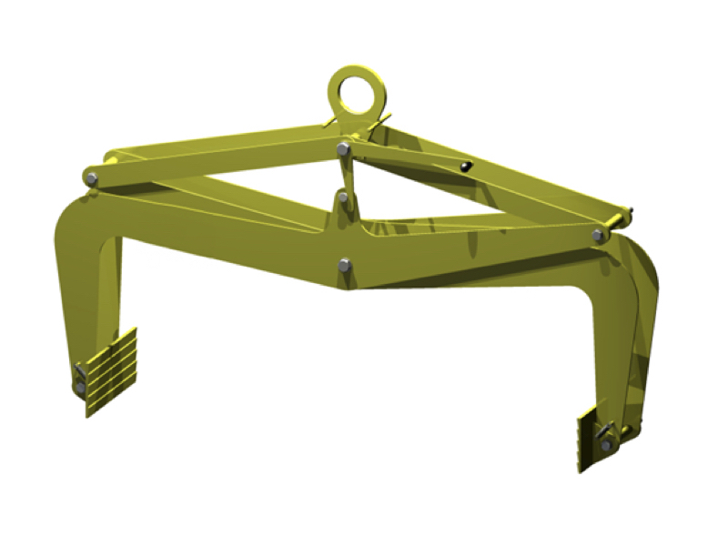 Self-gripping tongs with lever for loads with rectangular cross section ...